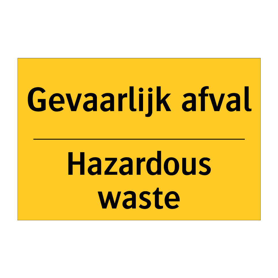 Koop Gevaarlijk afval - Hazardous waste bord | SignOnline | NL-W3633