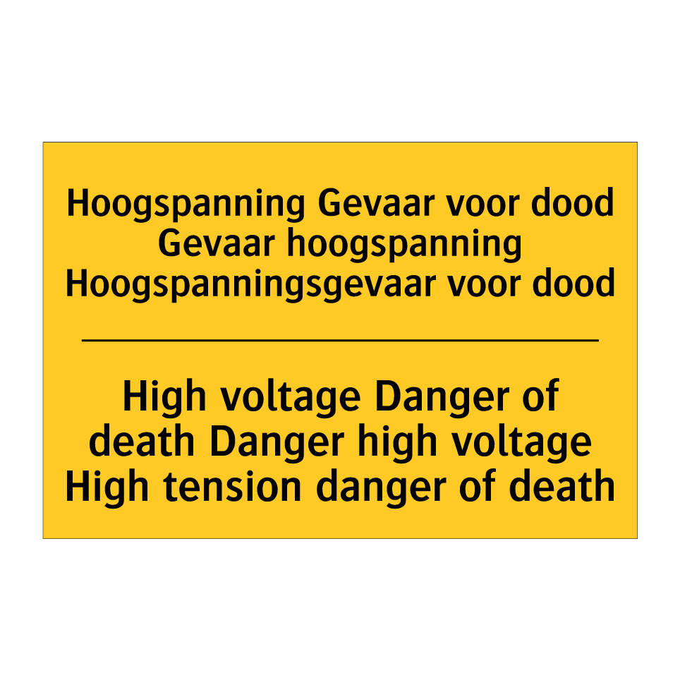 Koop Hoogspanning Gevaar voor dood /.../ - High voltage Danger of death ...