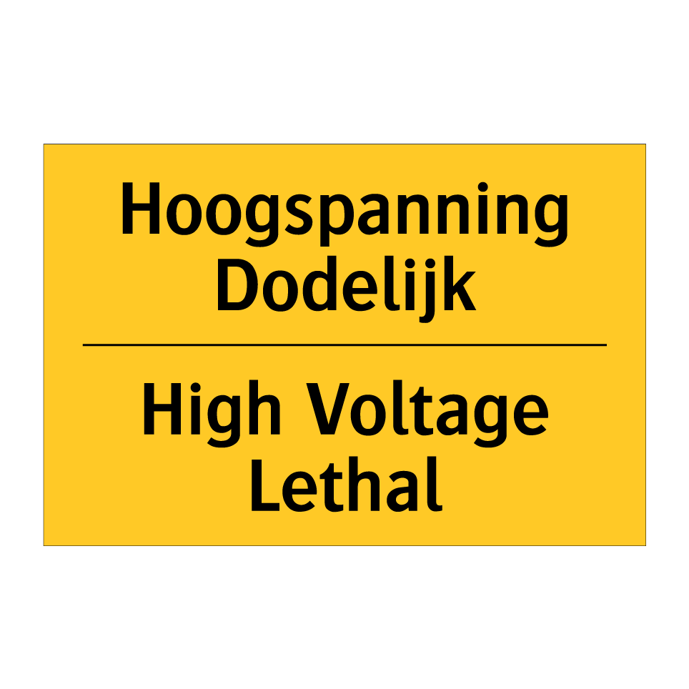 Koop Hoogspanning Dodelijk - High Voltage Lethal bord | SignOnline | NL ...