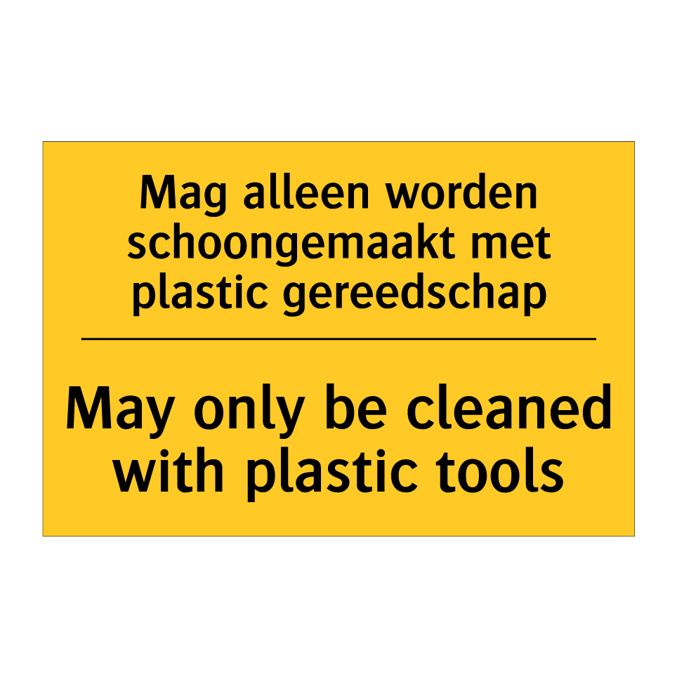 Koop Mag alleen worden schoongemaakt met plastic gereedschap - May only ...