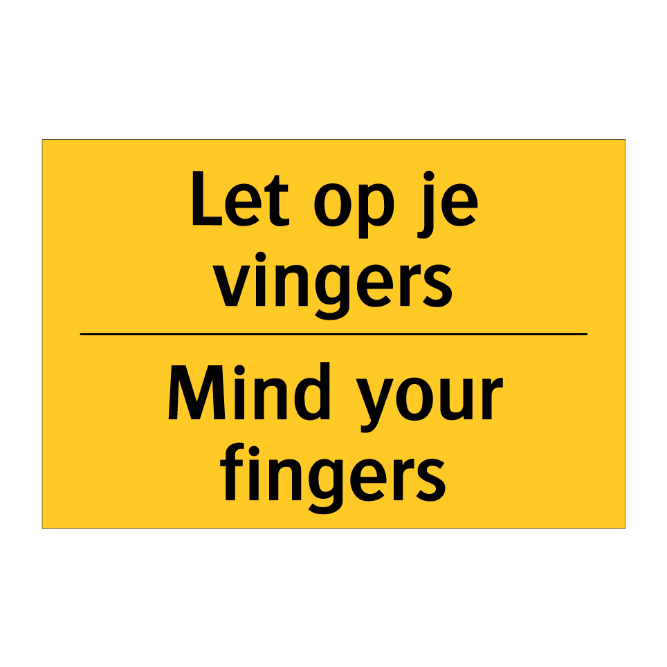Koop Let op je vingers - Mind your fingers bord | SignOnline | NL-W3790