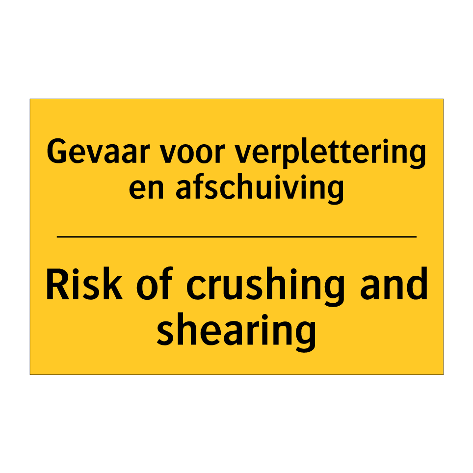 Koop Gevaar voor verplettering en afschuiving - Risk of crushing and ...