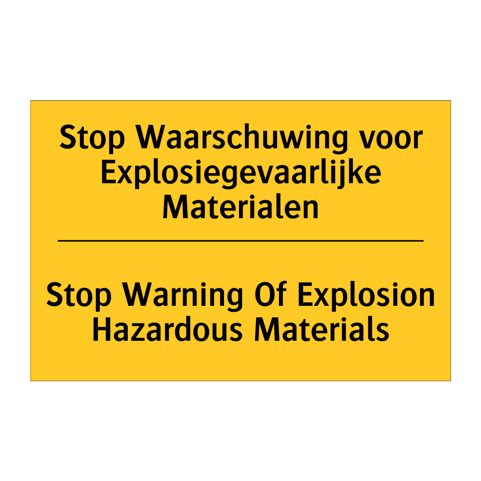 Koop Stop Waarschuwing voor Explosiegevaarlijke Materialen - Stop ...