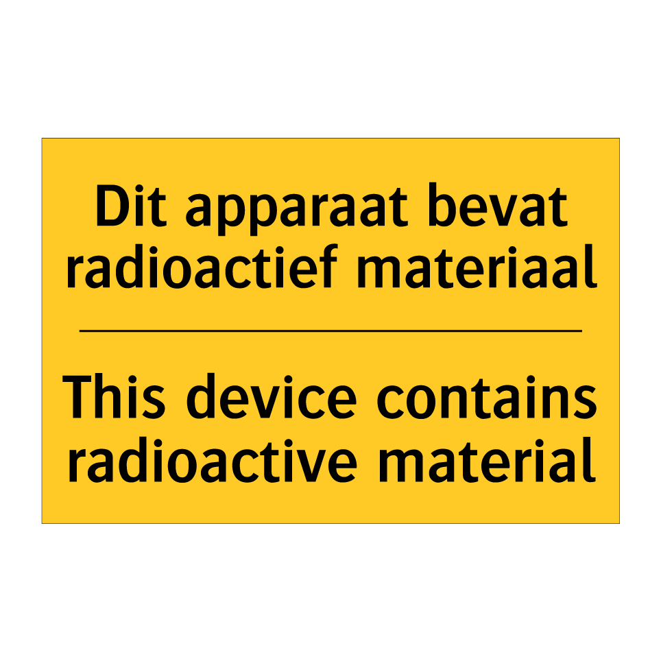 Koop Dit apparaat bevat radioactief materiaal - This device contains ...