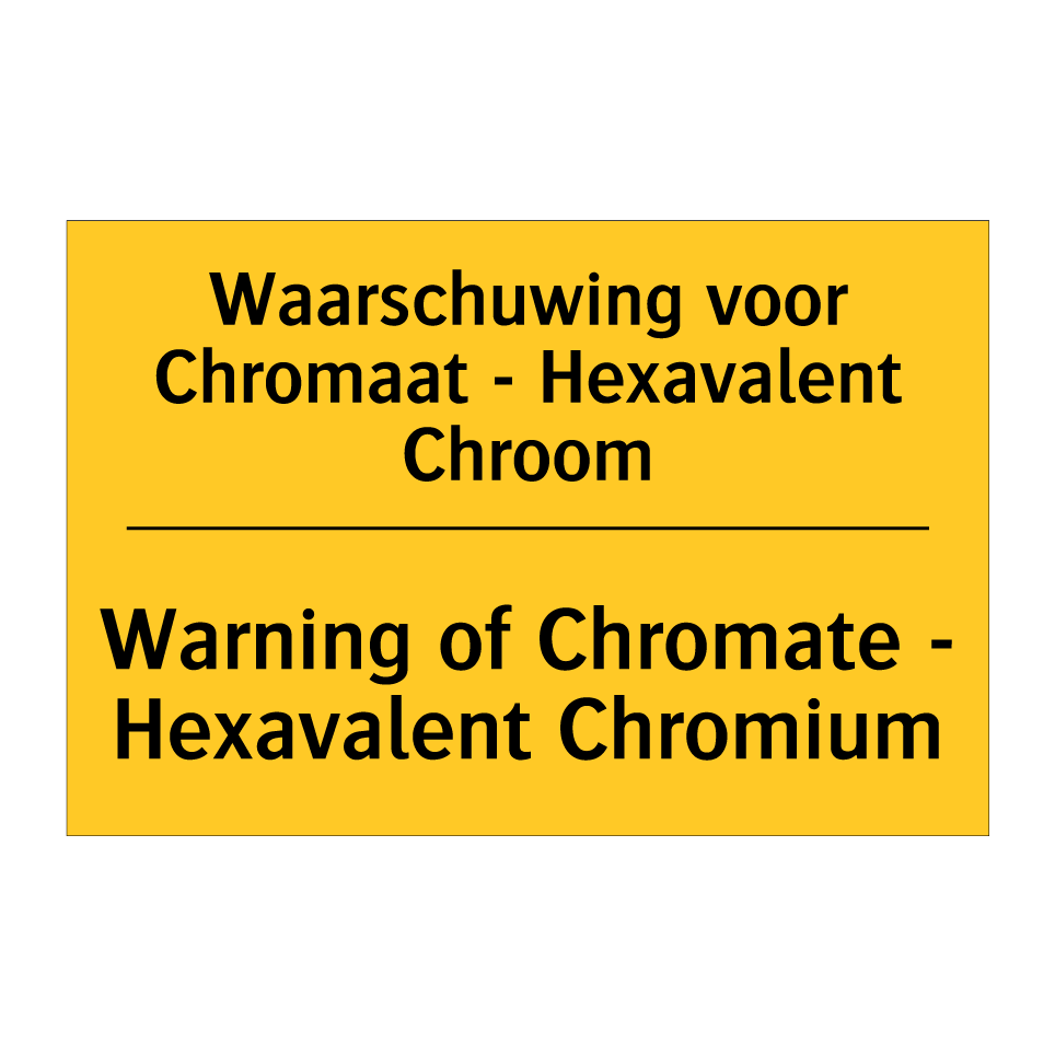 Koop Waarschuwing voor Chromaat - Hexavalent Chroom - Warning of ...
