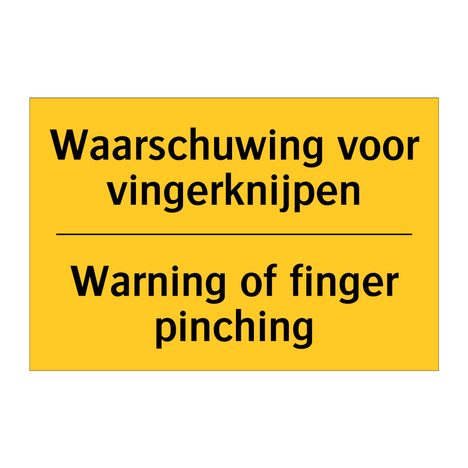 Koop Waarschuwing voor vingerknijpen - Warning of finger pinching bord ...