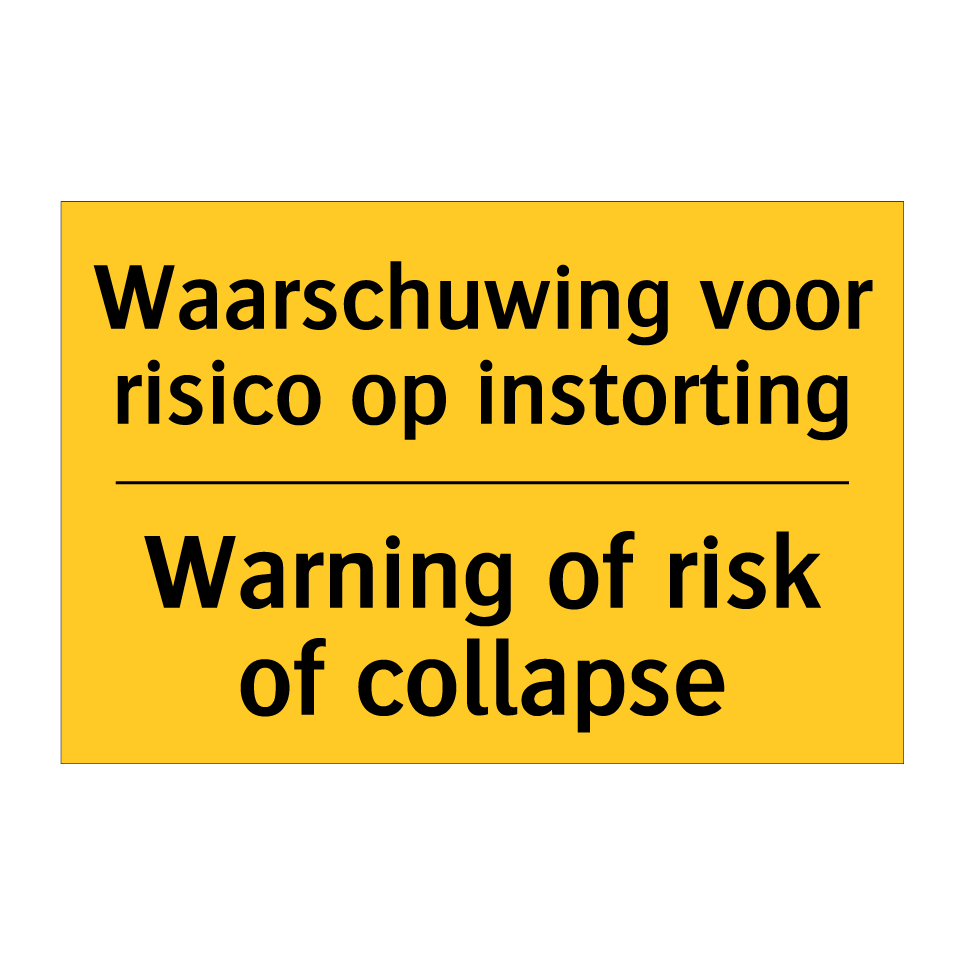 Koop Waarschuwing voor risico op instorting - Warning of risk of ...