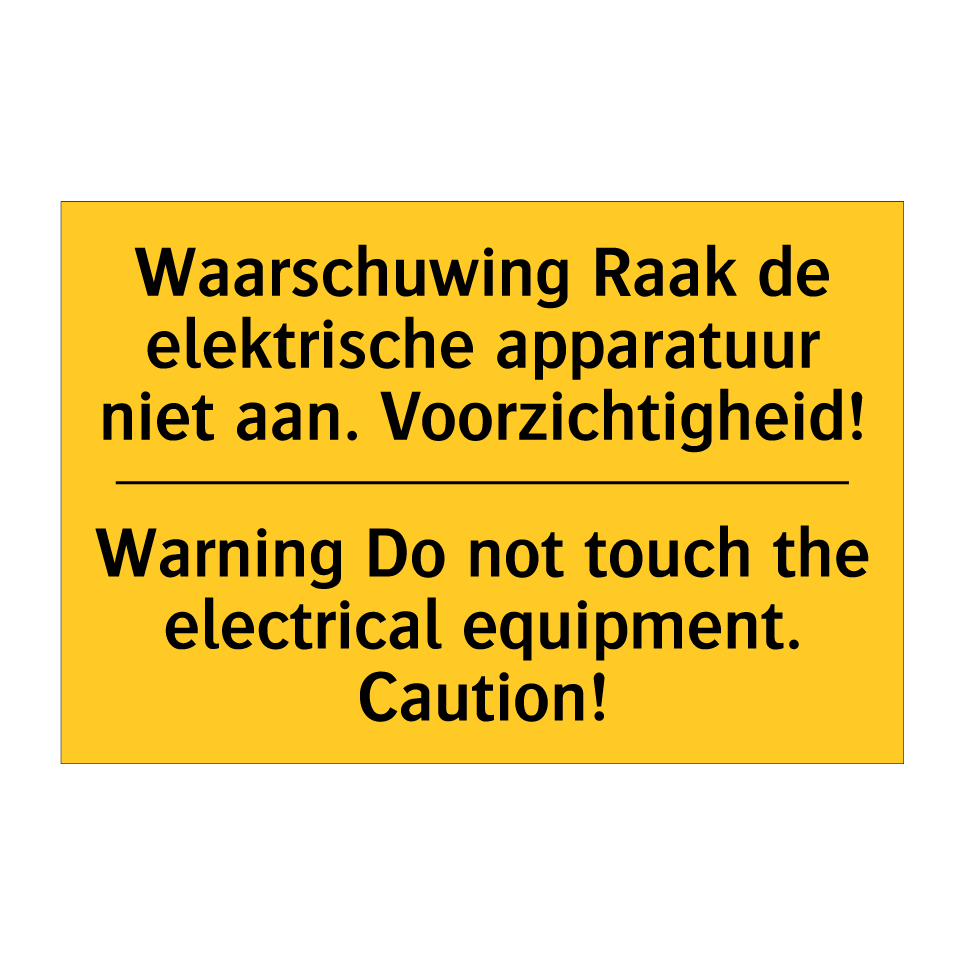 Koop Waarschuwing Raak de elektrische /.../ - Warning Do not touch the ...