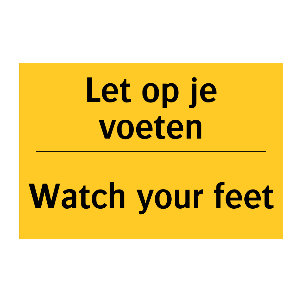 Koop Let op je voeten - Watch your feet bord | SignOnline | NL-W4594