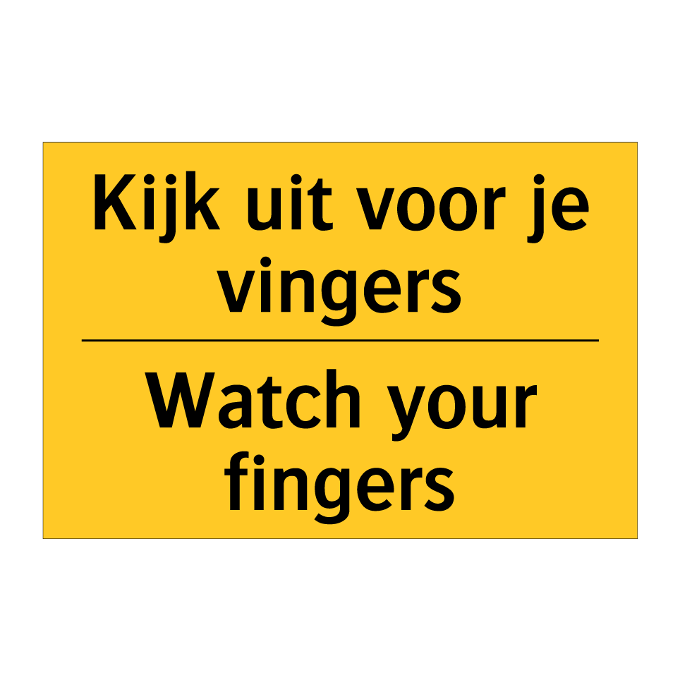 Koop Kijk uit voor je vingers - Watch your fingers bord | SignOnline ...
