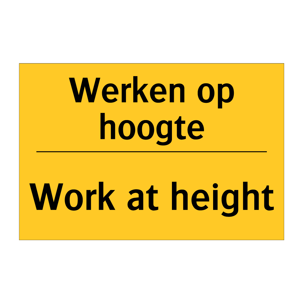 Koop Werken op hoogte - Work at height bord | SignOnline | NL-W4620