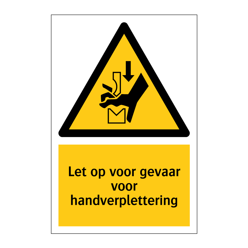 Koop Let op voor gevaar voor handverplettering bord | SignOnline | NL-W4851