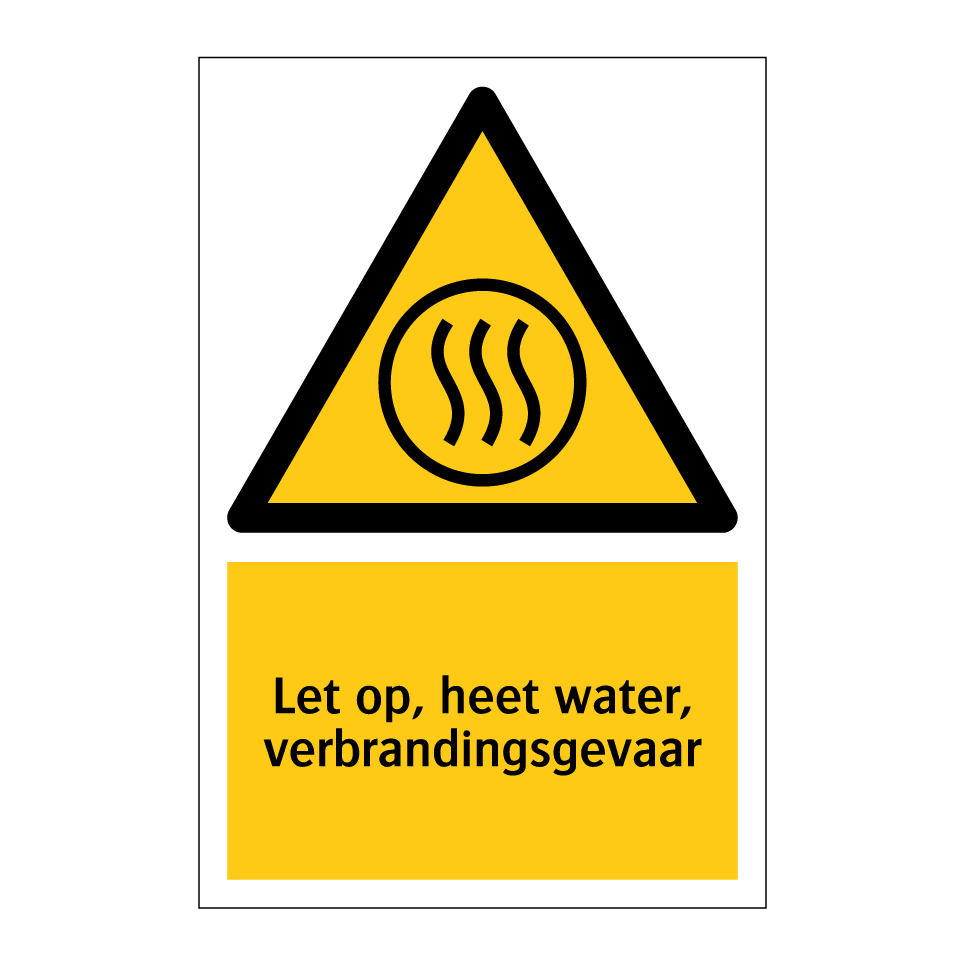Koop Let op, heet water, verbrandingsgevaar bord | SignOnline | NL-W5033