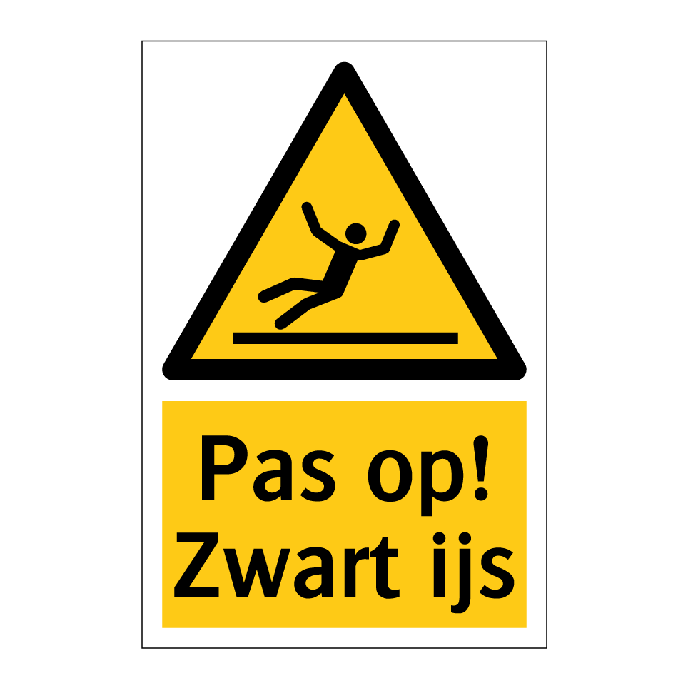 Koop Pas op! Zwart ijs bord | SignOnline | NL-W5264