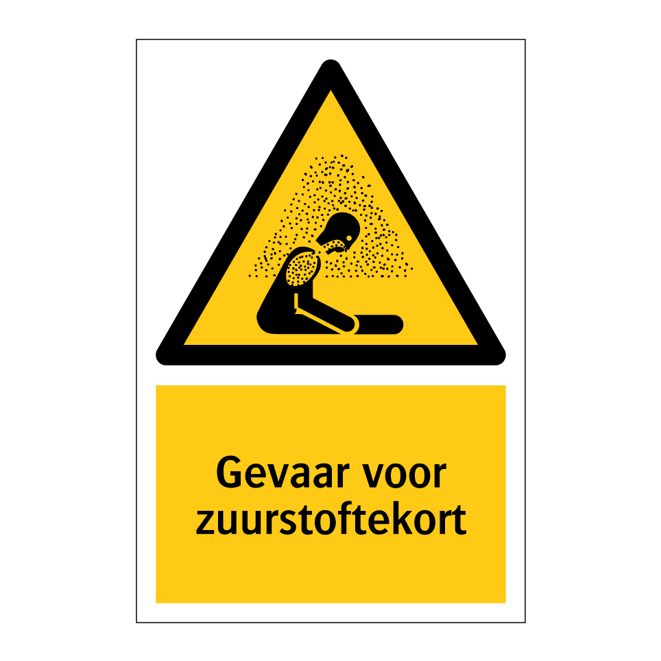 Koop Gevaar voor zuurstoftekort bord | SignOnline | NL-W5635