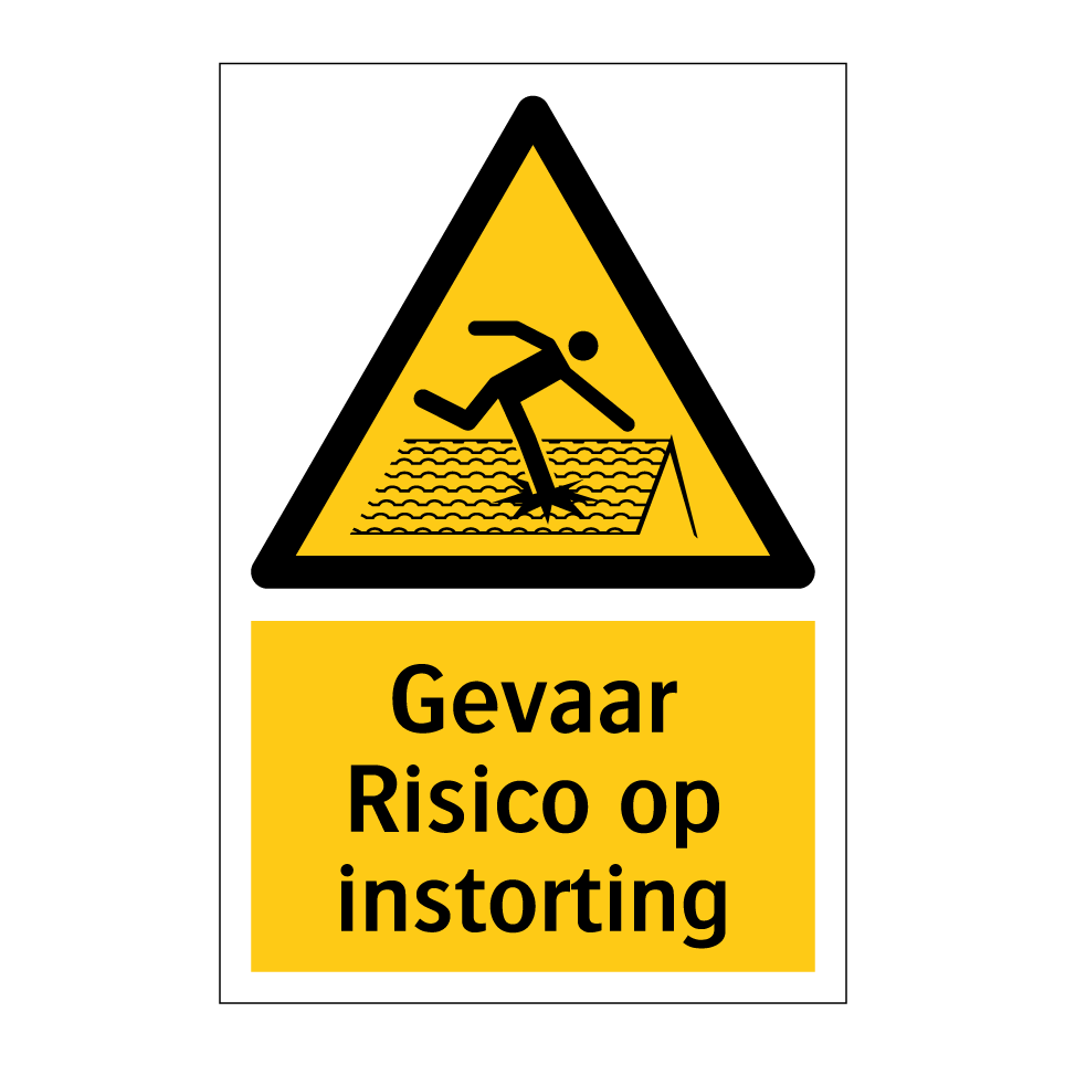 Koop Gevaar Risico op instorting bord | SignOnline | NL-W5658