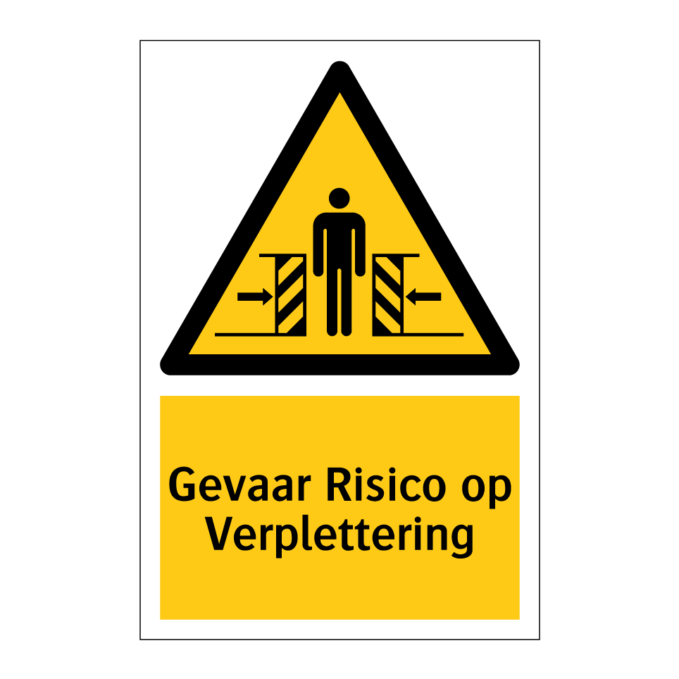 Koop Gevaar Risico op Verplettering bord | SignOnline | NL-W5659