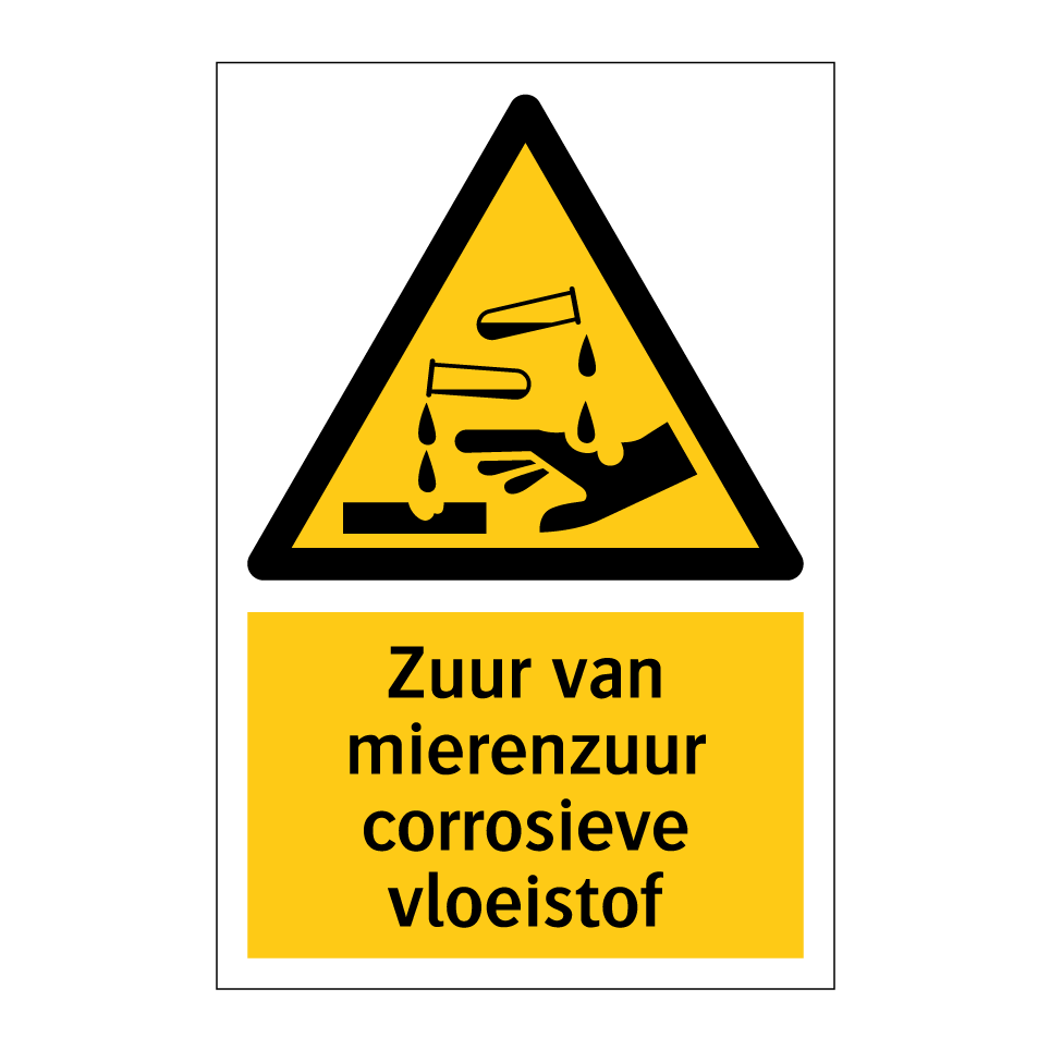 Koop Zuur van mierenzuur corrosieve vloeistof bord | SignOnline | NL-W5859