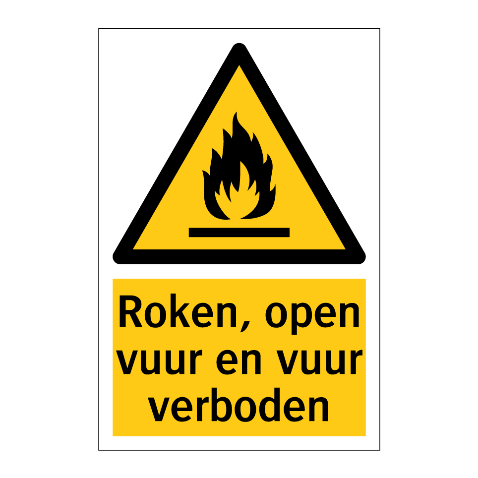 Koop Roken, open vuur en vuur verboden bord | SignOnline | NL-W6262