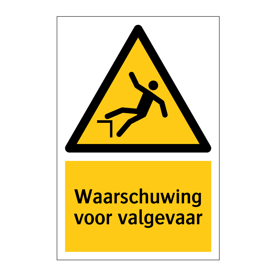 Koop Waarschuwing voor valgevaar bord | SignOnline | NL-W6452