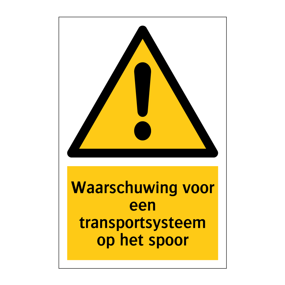 Koop Waarschuwing voor een transportsysteem op het spoor bord ...