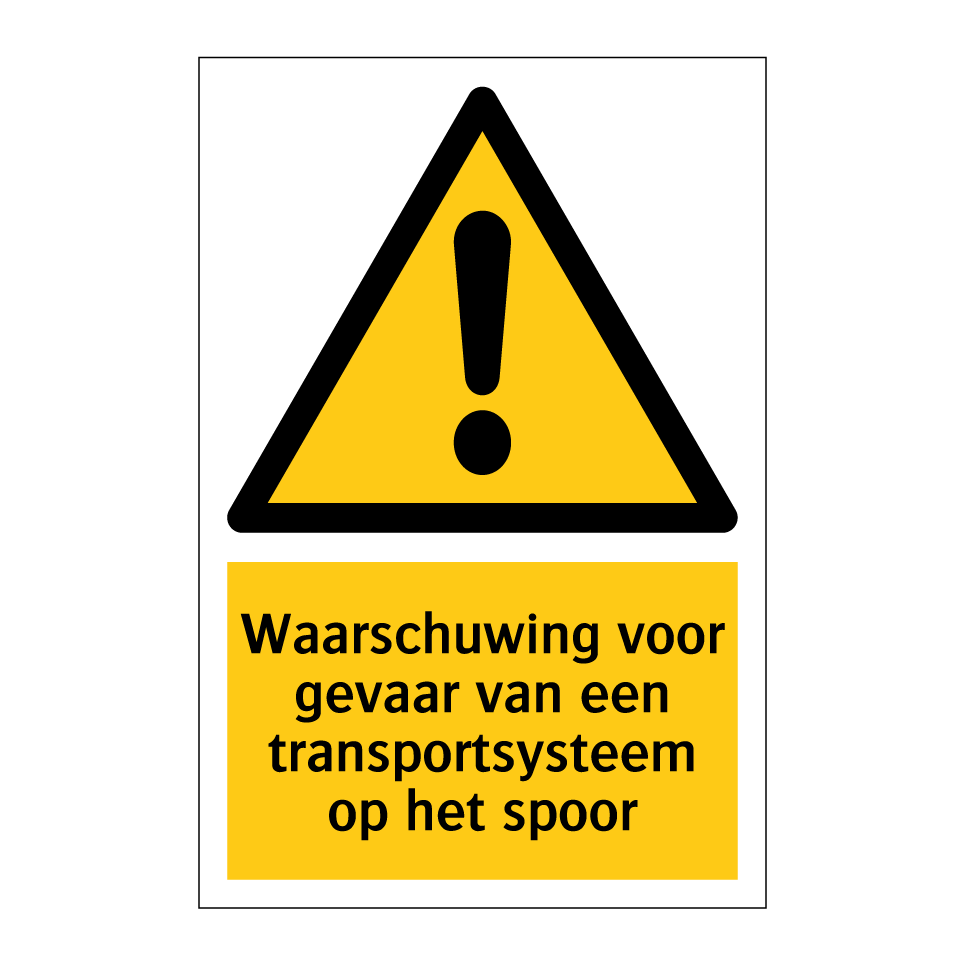 Koop Waarschuwing voor gevaar van een transportsysteem op het spoor ...