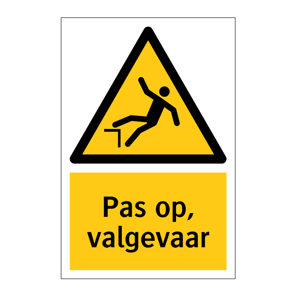 Koop Pas op, valgevaar bord | SignOnline | NL-W6818