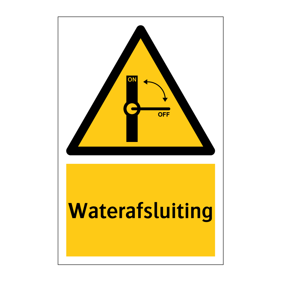 Koop Waterafsluiting bord | SignOnline | NL-W6836