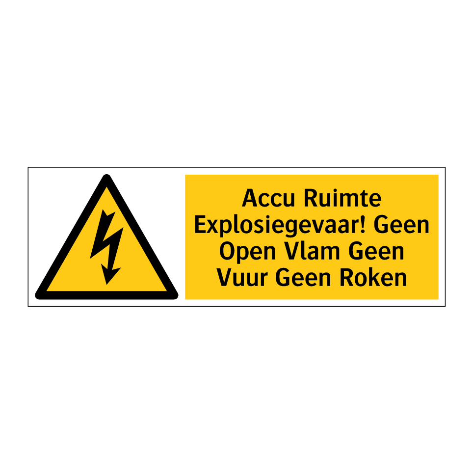 Koop Accu Ruimte Explosiegevaar! Geen Open Vlam Geen Vuur Geen Roken ...
