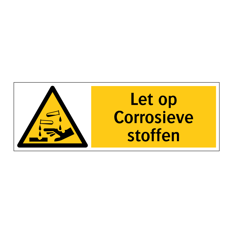 Koop Let op Corrosieve stoffen bord | SignOnline | NL-W7226