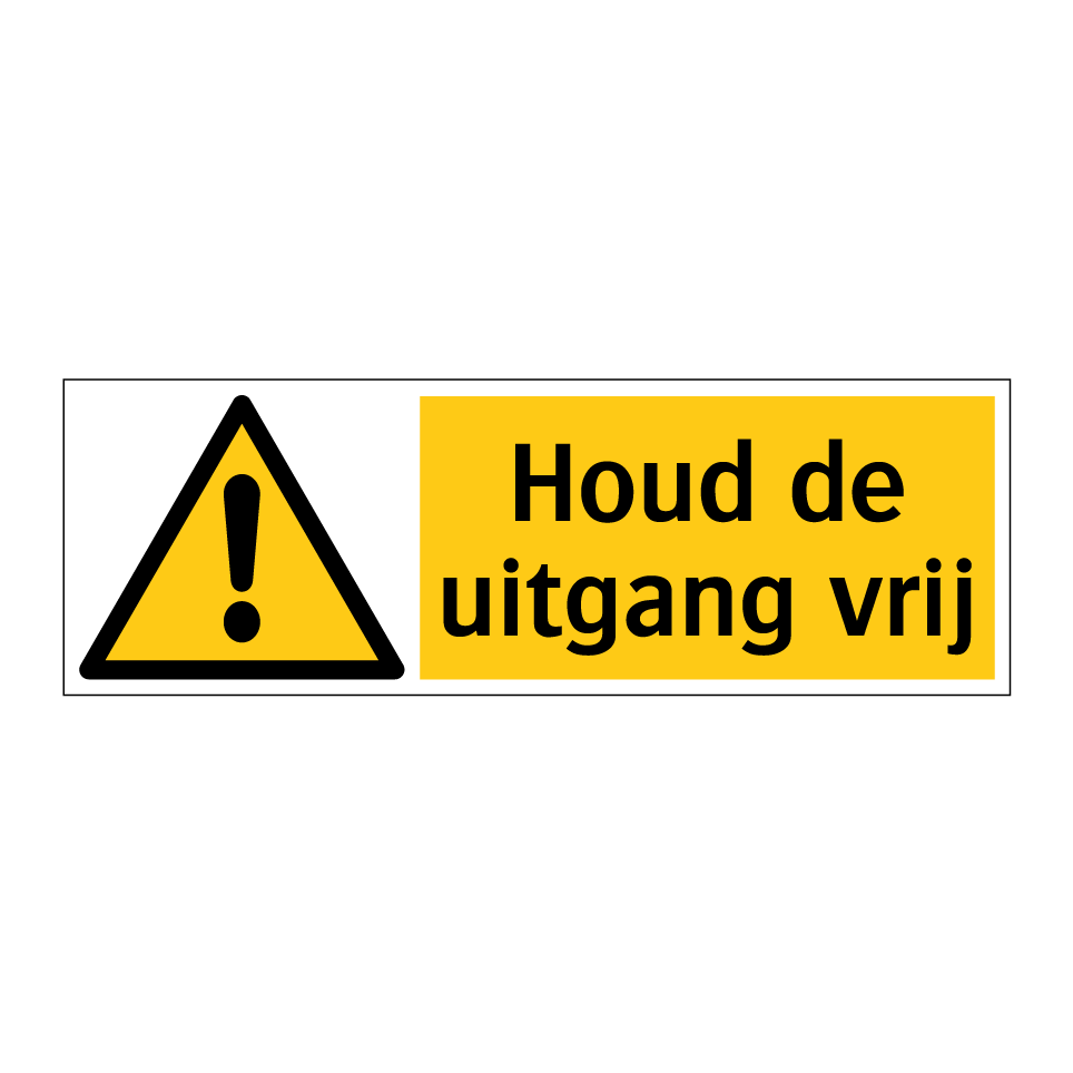 Koop Houd de uitgang vrij bord | SignOnline | NL-W8223