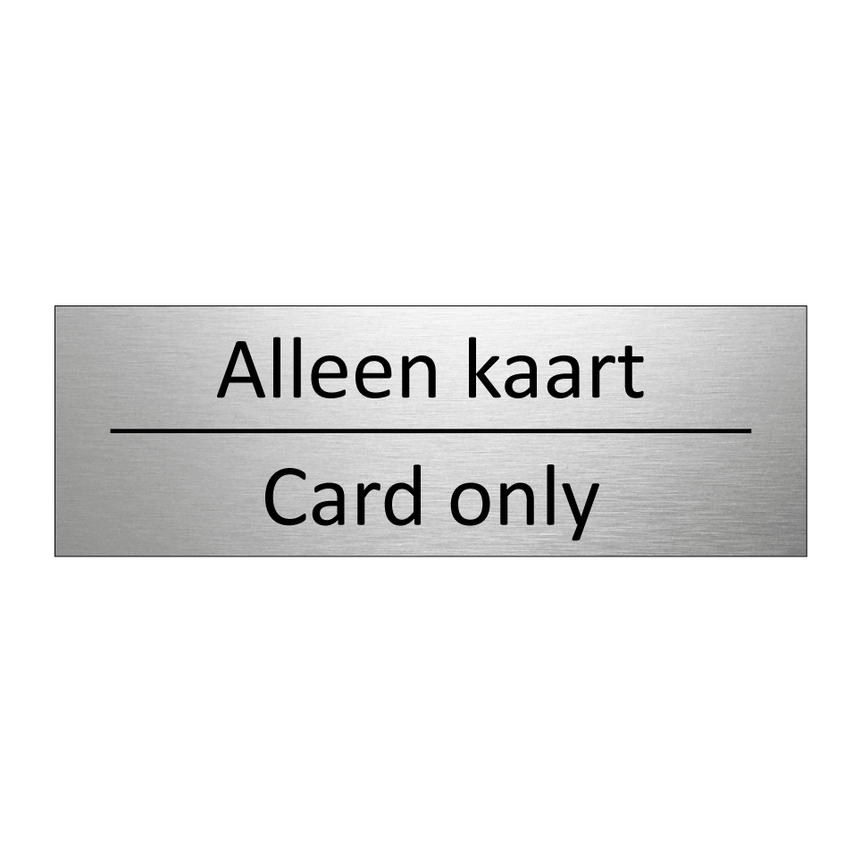 Koop Alleen kaart - Card only bordje | SignOnline | NL-I372
