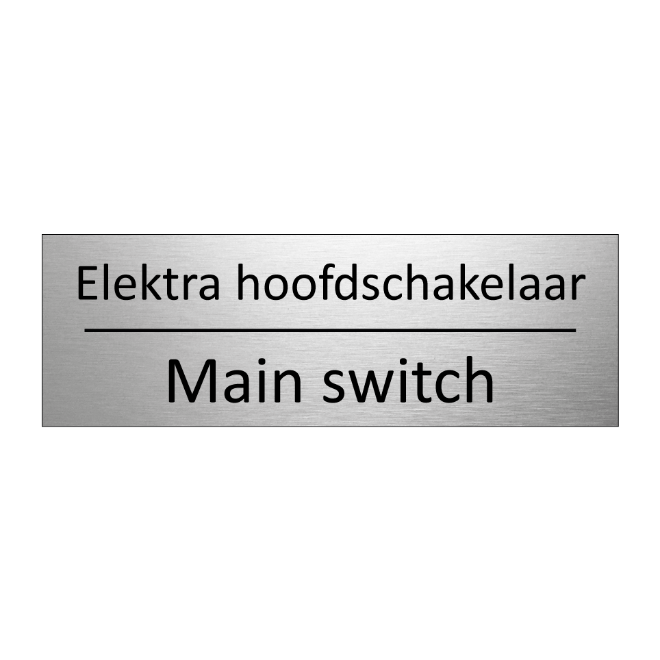 Koop Elektra hoofdschakelaar - Main switch bordje | SignOnline | NL-I445