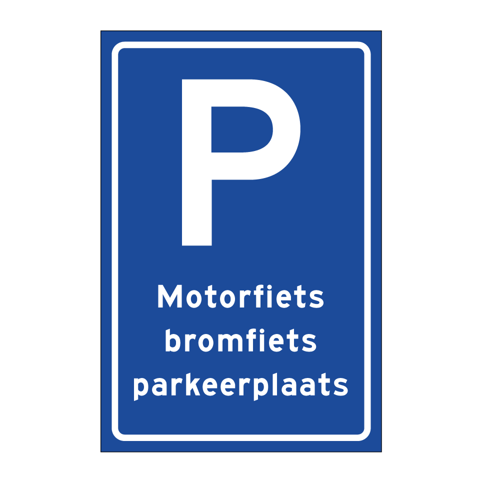 Koop Motorfiets/bromfiets parkeerplaats bord | SignOnline | NL-PA429