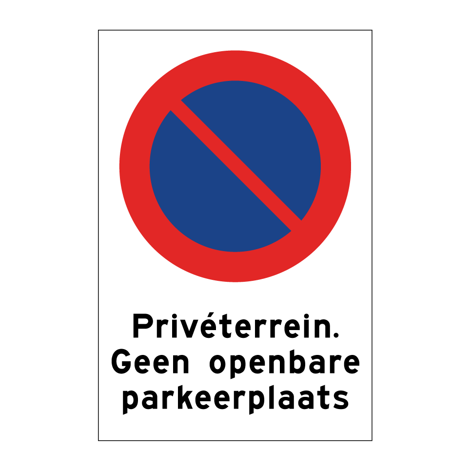 Koop Privéterrein. Geen openbare parkeerplaats bord | SignOnline | NL-PA536